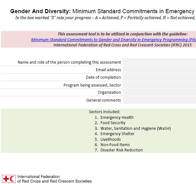 Minimum standard commitments to gender and diversity in emergency ...