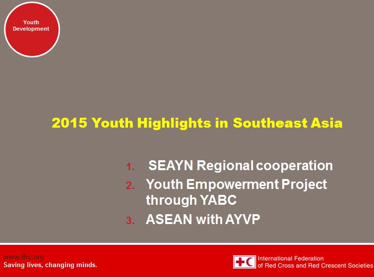 2015 Youth Highlights in South-East Asia (incorporating SEAYN, Youth ...