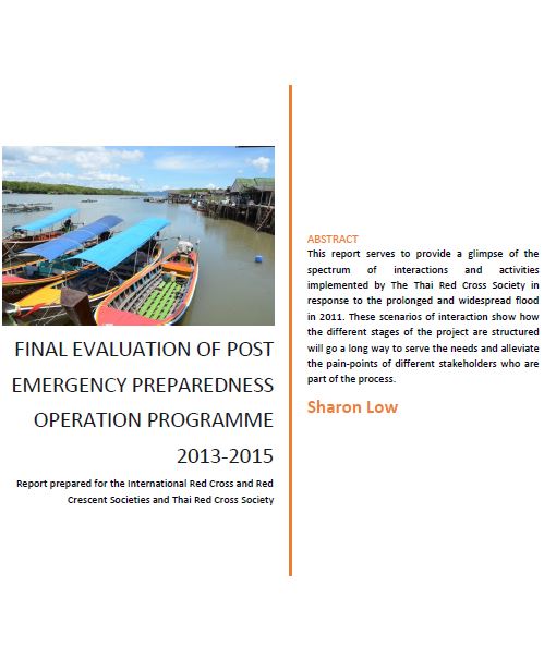 Final evaluation of post emergency preparedness operation programme ...