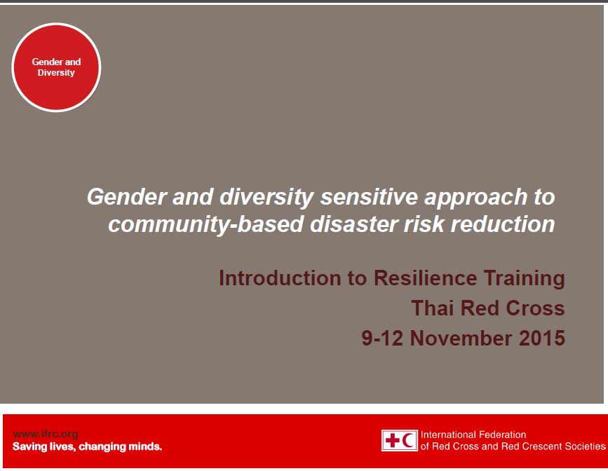 Gender and diversity-sensitive approach to CBDRR | Resilience Library