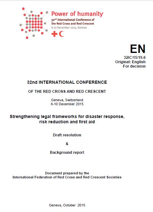 The 32nd International Conference of the Red Cross and Red Crescent ...