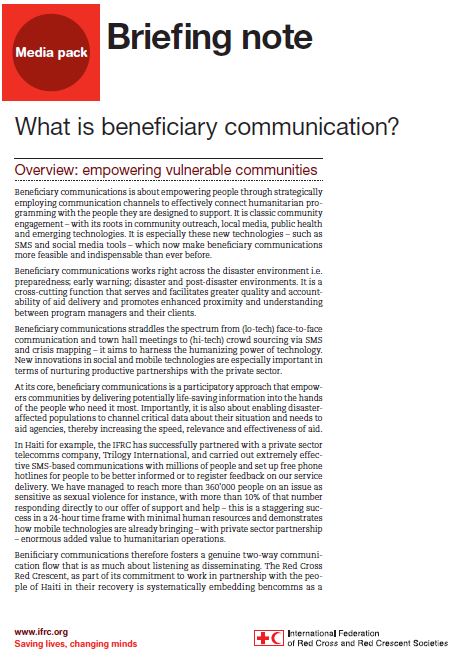 Briefing note: What is beneficiary communication? | Resilience Library