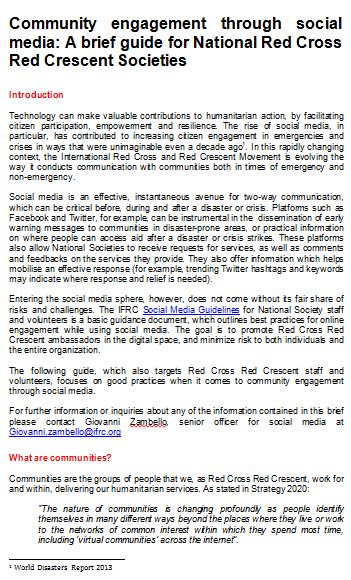Guidelines: Community engagement through social media | Resilience Library