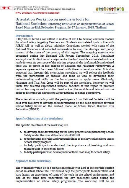 School Based Disaster Risk Reduction Workshop | Resilience Library