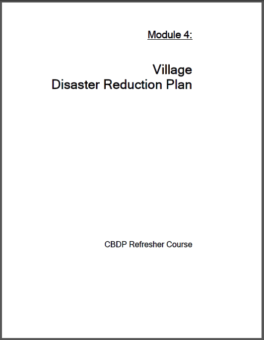 Village Disaster Reduction Plan | Resilience Library