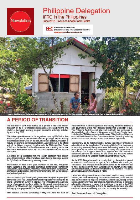 Newsletter of IFRC in the Philippines – June 2016 | Resilience Library