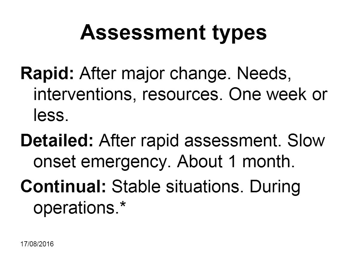 Generic assessment guides for assessment types – IFRC References ...