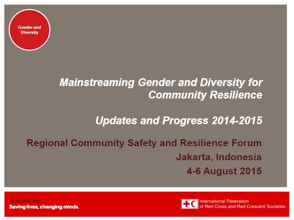 Mainstreaming Gender And Diversity For Community Resilience By