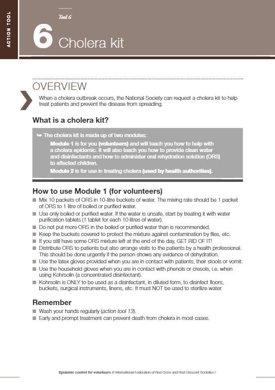 Tool 6 – Cholera kit – Summary – Cambodia – Countries | Resilience Library