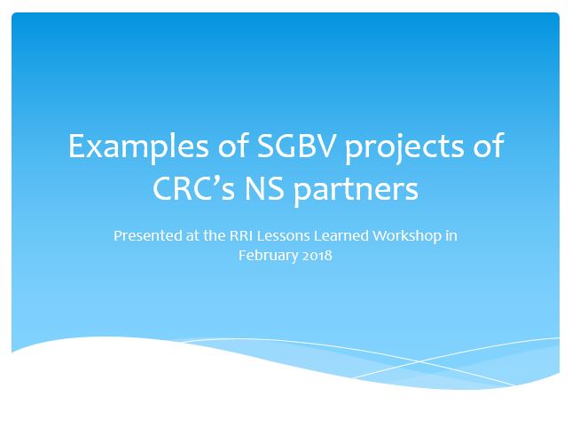 Examples of SGBV projects of CRC’s NS partners | RRI Lessons Learned ...