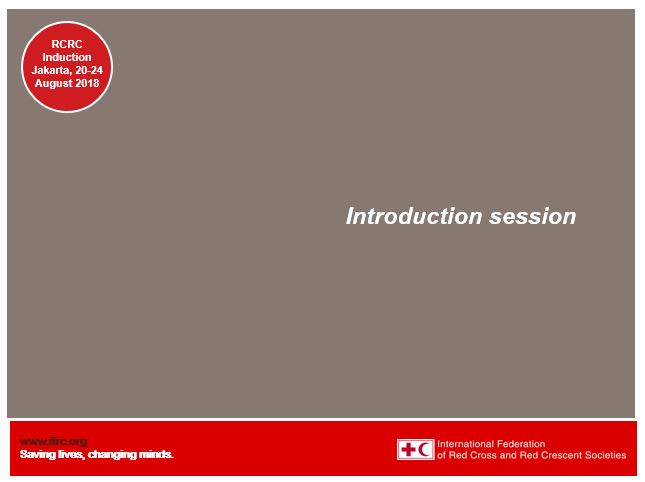 Course Introduction | ACE Programme | 20-24 August 2018 | Resilience Library