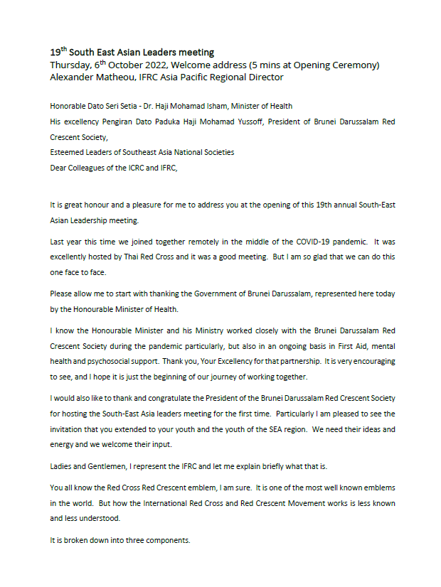 Opening Speech | Resilience Library